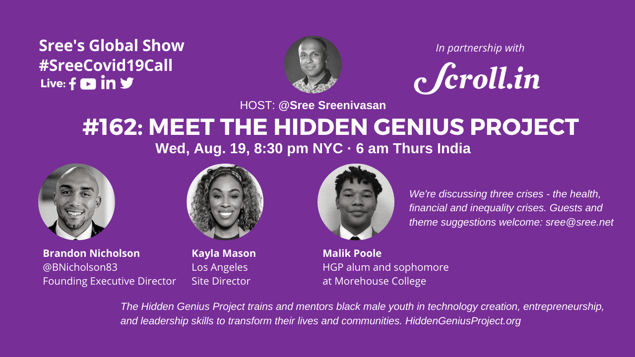 Meet The Hidden Genius Project! Episode #162 of @Sree's Daily Global ...