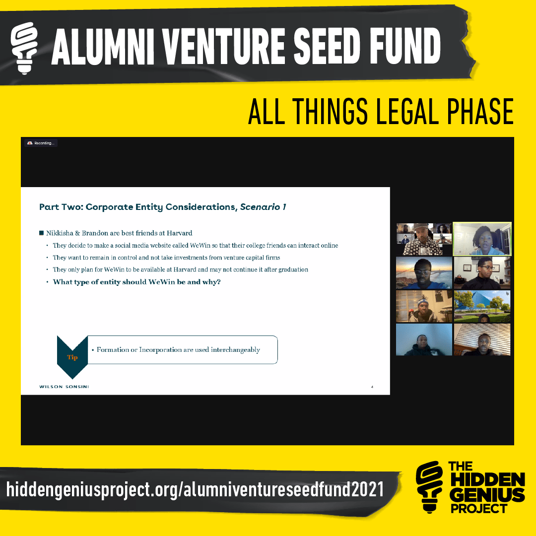 ALL THINGS LEGAL PHASE: ALUMNI VENTURE SEED FUND 2021-22 - The Hidden ...