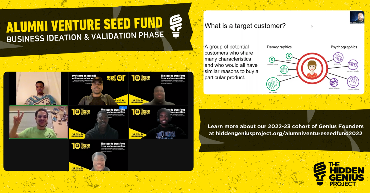 BUSINESS IDEATION & VALIDATION PHASE: ALUMNI VENTURE SEED FUND 2022-23 - The Hidden Genius Project